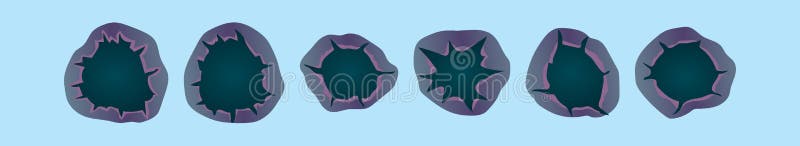 Set of Bullet Cartoon Icon Design Template with Various Models. Vector ...