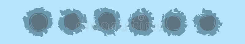 Set of Bullet Cartoon Icon Design Template with Various Models. Vector ...