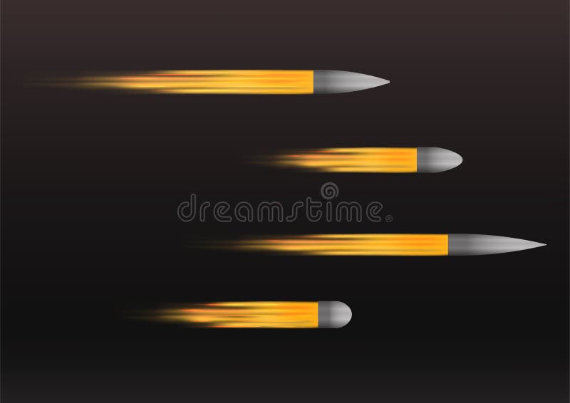 Set of bullet flying stock vector. Illustration of black - 235596288