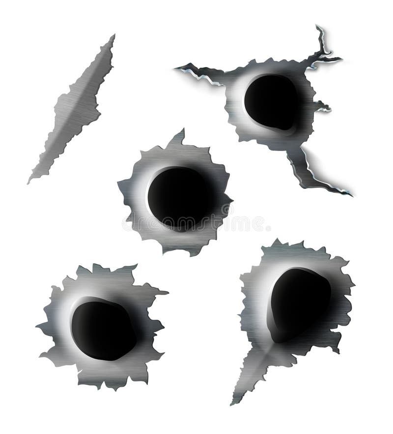 Bullet Holes In Metal Vector