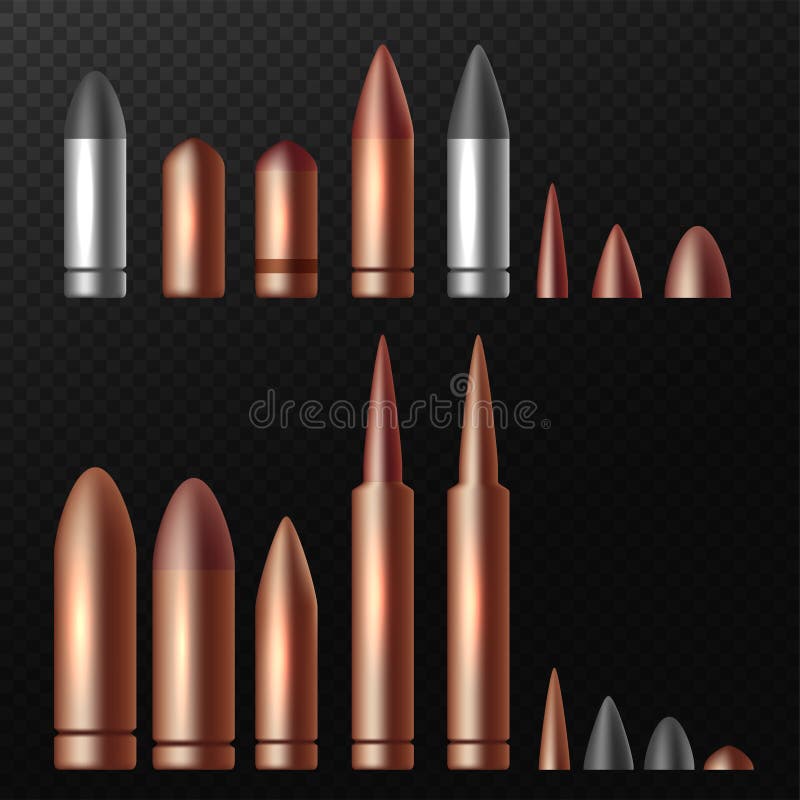 Set of Bullets on Transparent Background Stock Vector - Illustration of ...