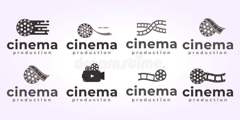 Set Bundle Cinematography Logo Icon Design. Camera Roll Vector ...
