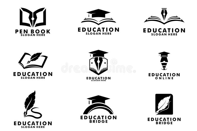 Set Bundle Education Logo Icon Design Vector Illustration Stock Vector ...