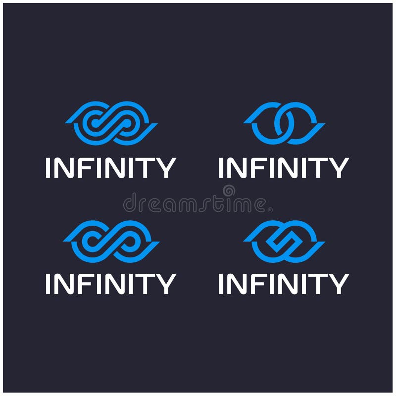 Set Bundle Flat Infinity Logo Design Template Stock Illustration ...
