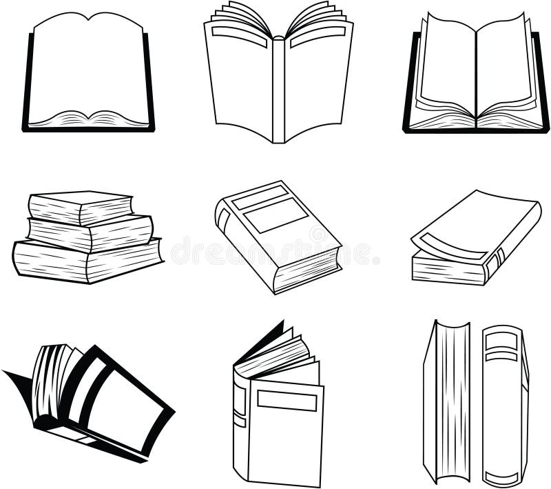 Set Bundle Icon Symbol Black and White Vector Stock Vector ...