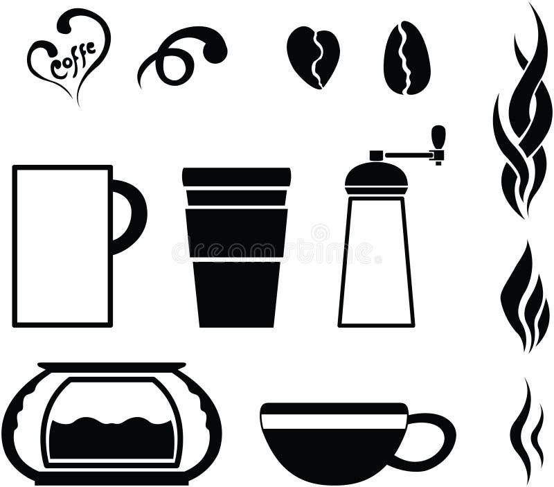 Set Bundle Icon Symbol Black and White Vector Stock Vector ...