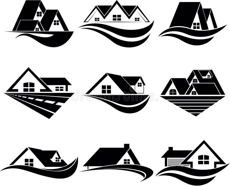 Set Bundle Icon Symbol Black and White Vector Stock Vector ...