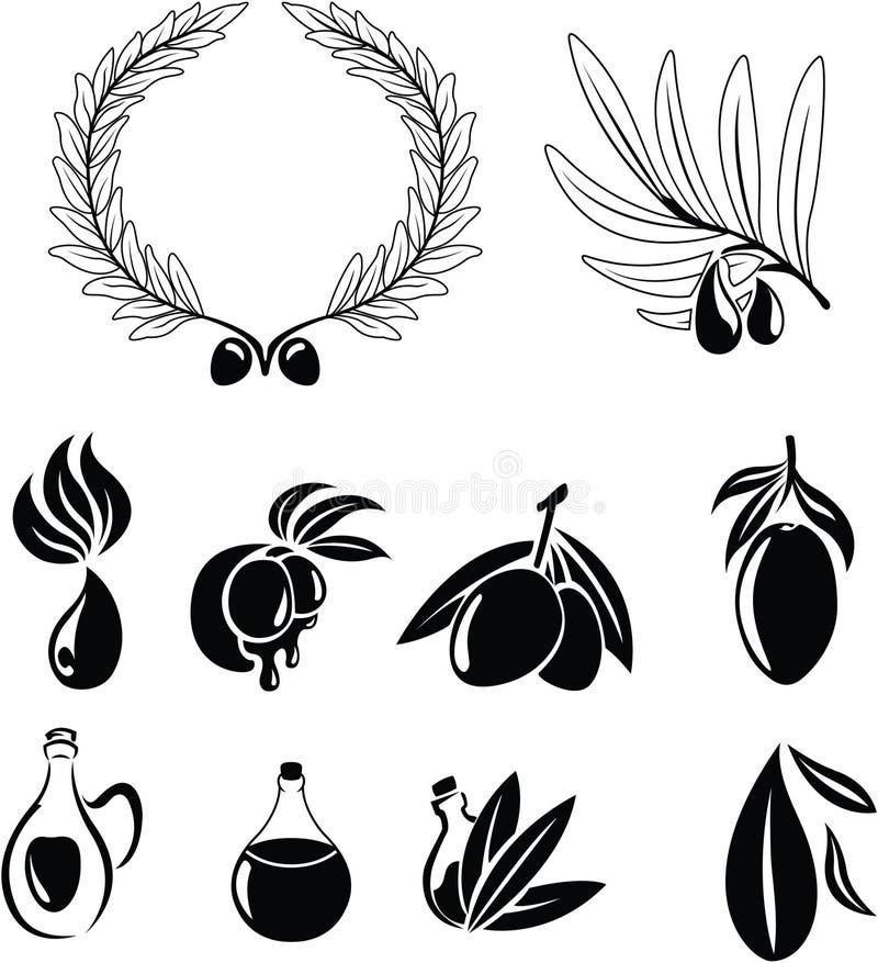 Set Bundle Icon Symbol Black and White Vector Stock Vector ...