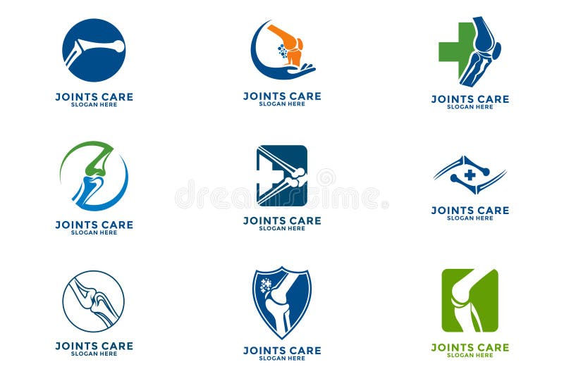 Set Bundle of Joint Care Logo Vector, Bone Health Logo Designs Concept ...