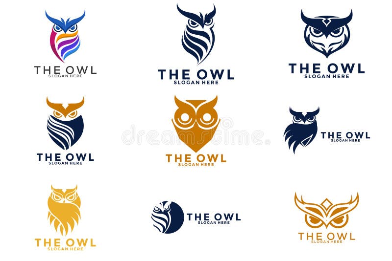 Set of Owl Logo Design Vector. the Owl Logo Template Stock Vector ...