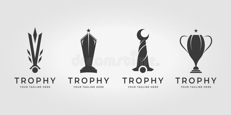 Set Bundle Simple Trophy Logo Icon Vector Design Illustration Stock ...