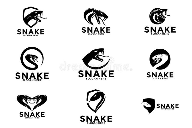 Set of Snake Logo Design Vector, Angry Snake Vector Logo Collections ...
