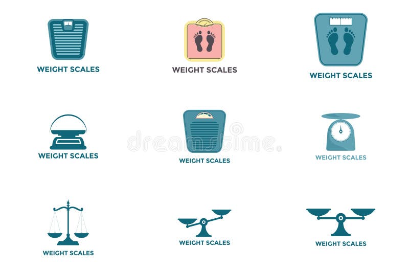 Set Bundle of Weight Scales Logo Vector Icon Stock Vector ...