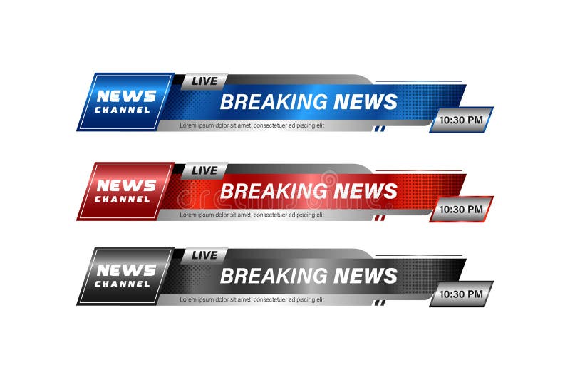 Red News Lower Third Banner Design Template Stock Vector - Illustration ...