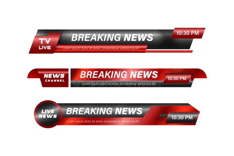 Set of Bundles Different Style Breaking News Lower Third Element ...