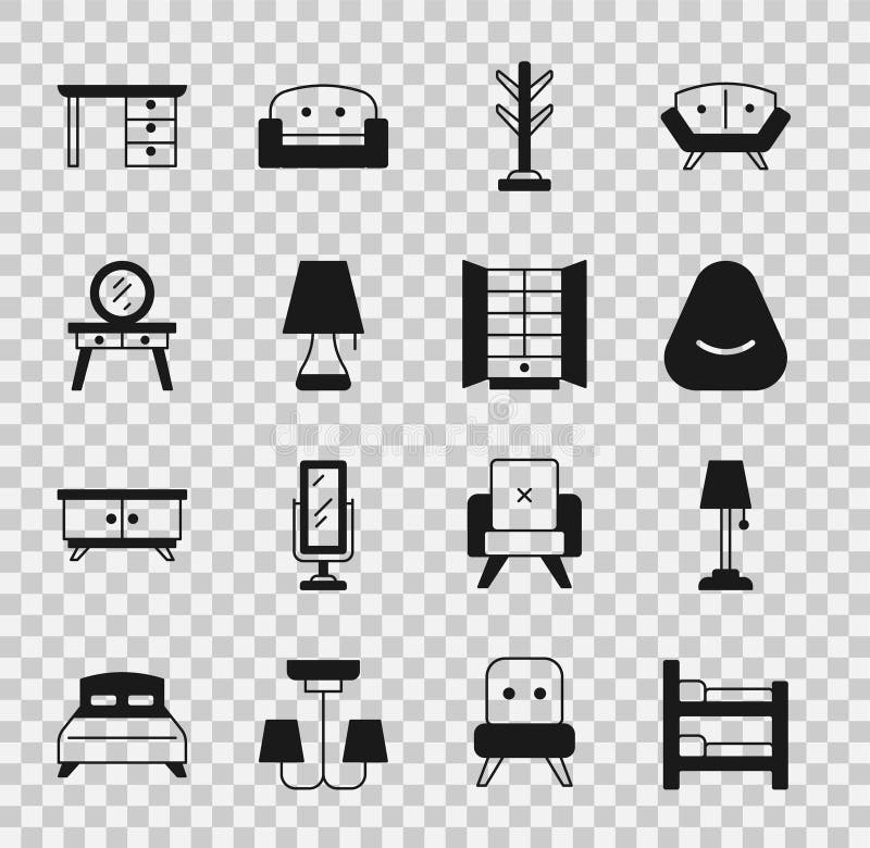 Set Bunk Bed, Floor Lamp, Pouf, Coat Stand, Table, Dressing Table ...