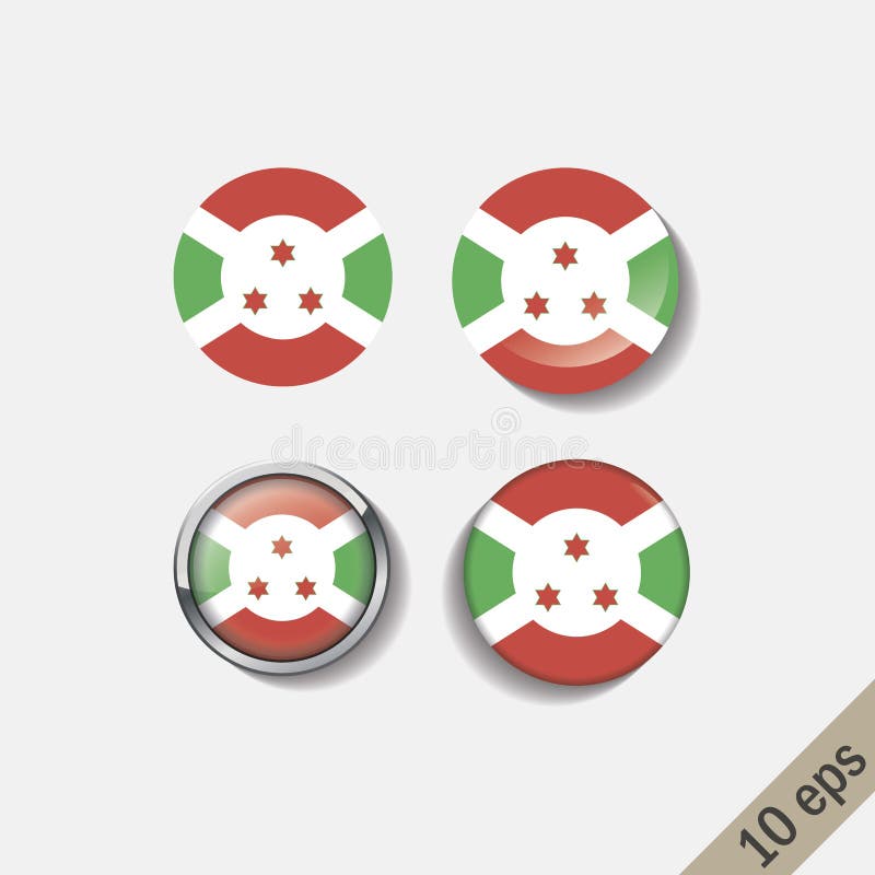 Set of BURUNDI Flags Round Badges. Vector Illustration Stock ...