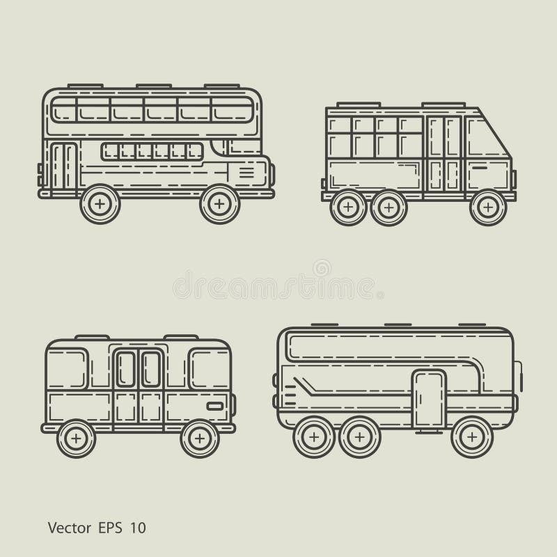 Set of Buses, Transport, Vector Stock Vector - Illustration of ...