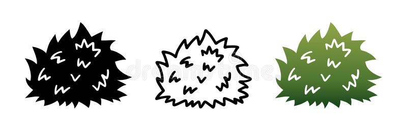 Set of Bush Cartoon Doodle, Vector, Illustration. Stock Vector ...