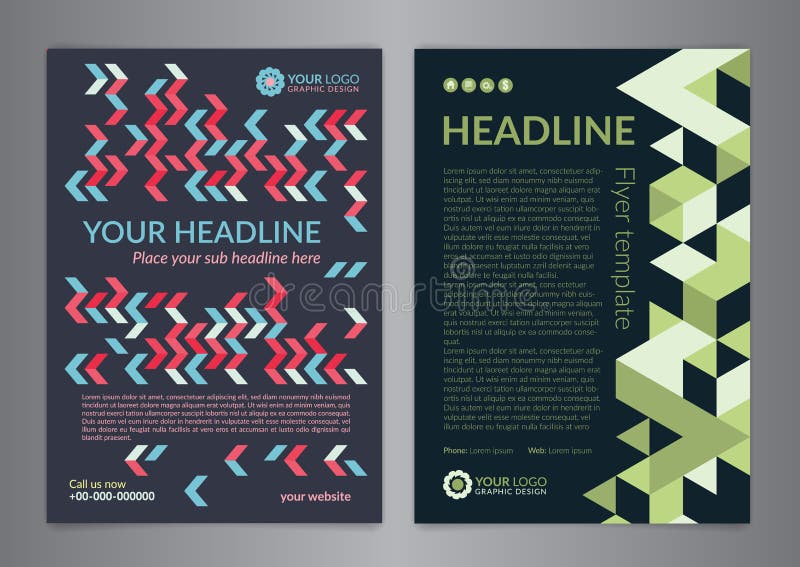 Set A4 Business Brochure Flyer Design Layout Template with Triangle ...