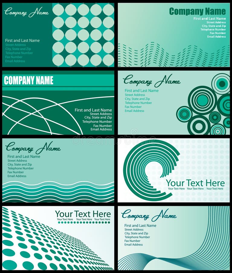 Business Card Design Teal Stock Illustrations – 1,690 Business Card ...