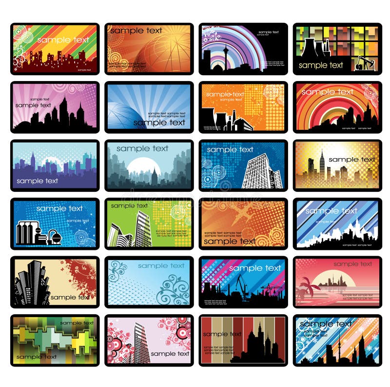 Variety of Detailed Business Cards Stock Vector - Illustration of frame ...