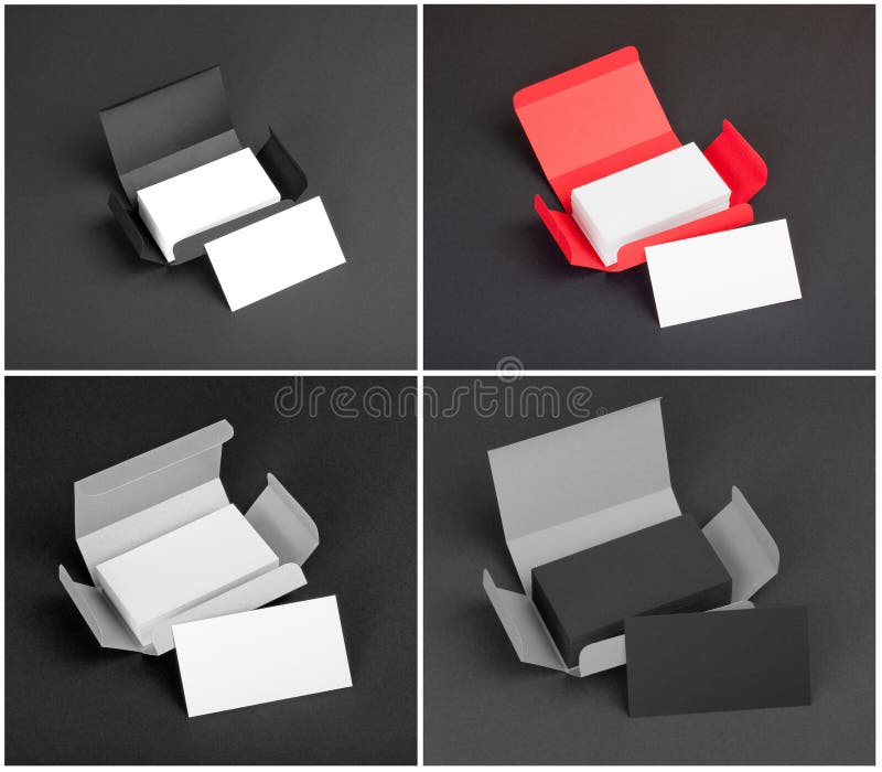 Set of Business Cards in the Boxes. Stock Photo - Image of office ...