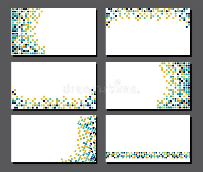 Set of Business Cards. Pixel Art Stock Vector - Illustration of mosaic ...