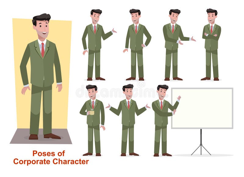 Set of Business Character for Office and Corporate Stock Illustration ...