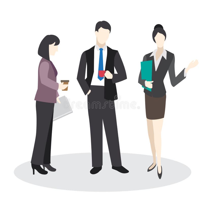 Set of Business Characters Working in Office Stock Illustration ...