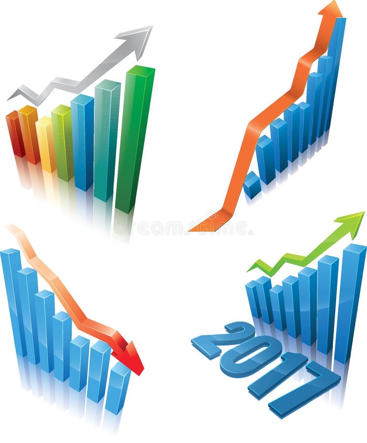 Set of Business Chart Icons. Vector Illustration Decorative Design ...