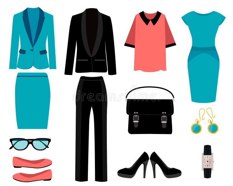 Set of business clothes stock vector. Illustration of elegant - 57908615