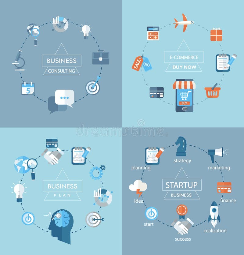 Set of business concepts. stock vector. Illustration of dollar - 67895643