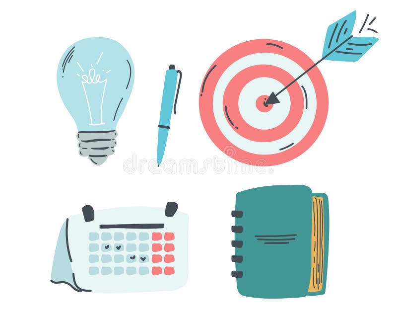 Set of Business Doodle Elements Made in Vector. Idea, Businessman ...