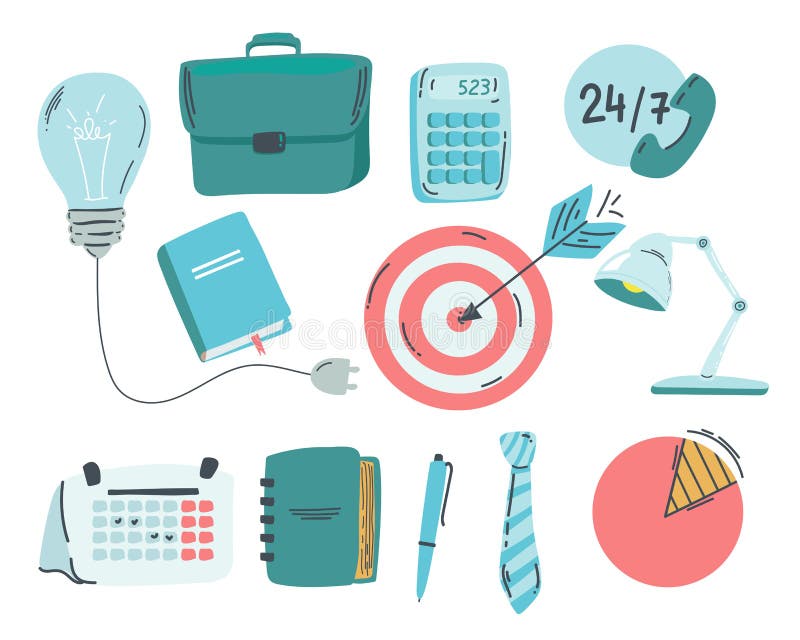 Set of Business Doodle Elements Made in Vector. Idea, Businessman ...