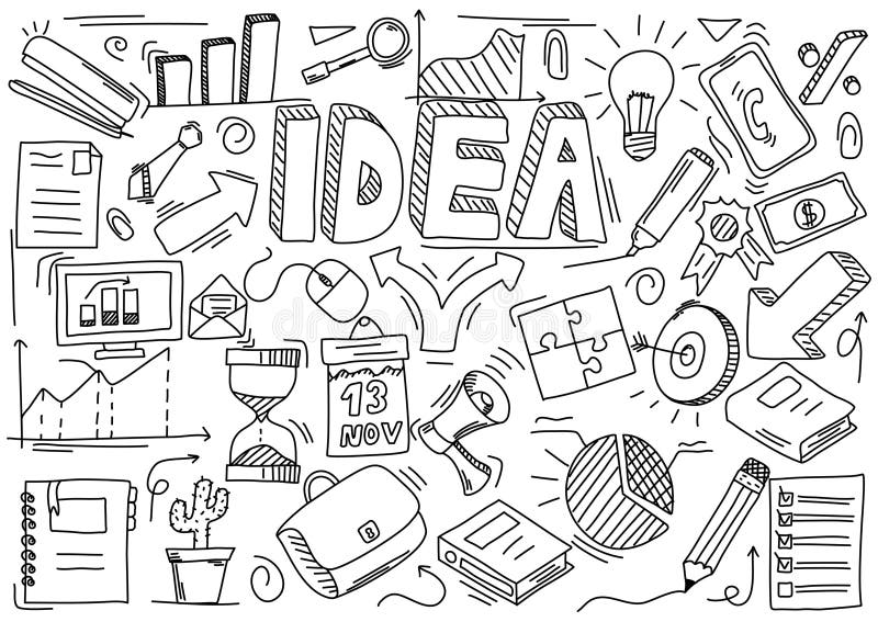 Set of Business Doodle Pictures. Vector Illustration Stock Vector ...