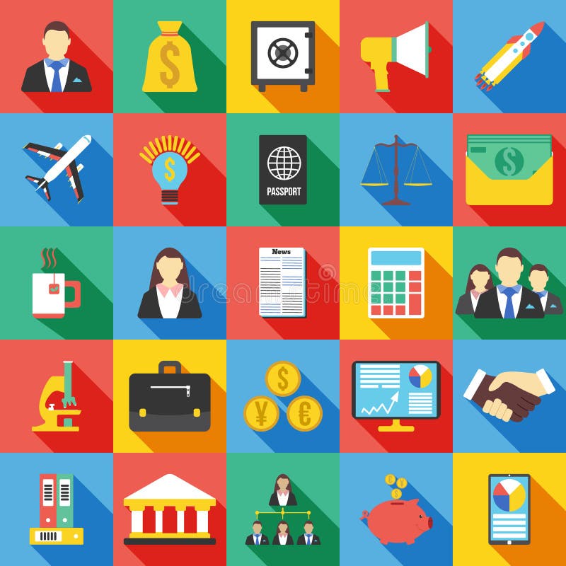 Set of 25 Business Icon. Flat Vector Illustration Stock Vector ...