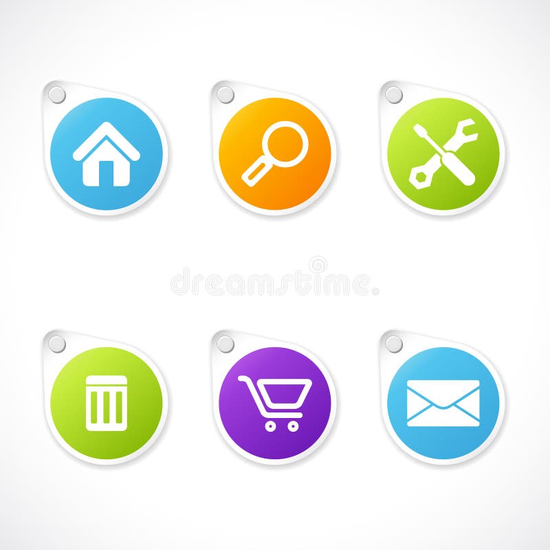 Set of Business Icon Stickers Stock Vector - Illustration of letter ...