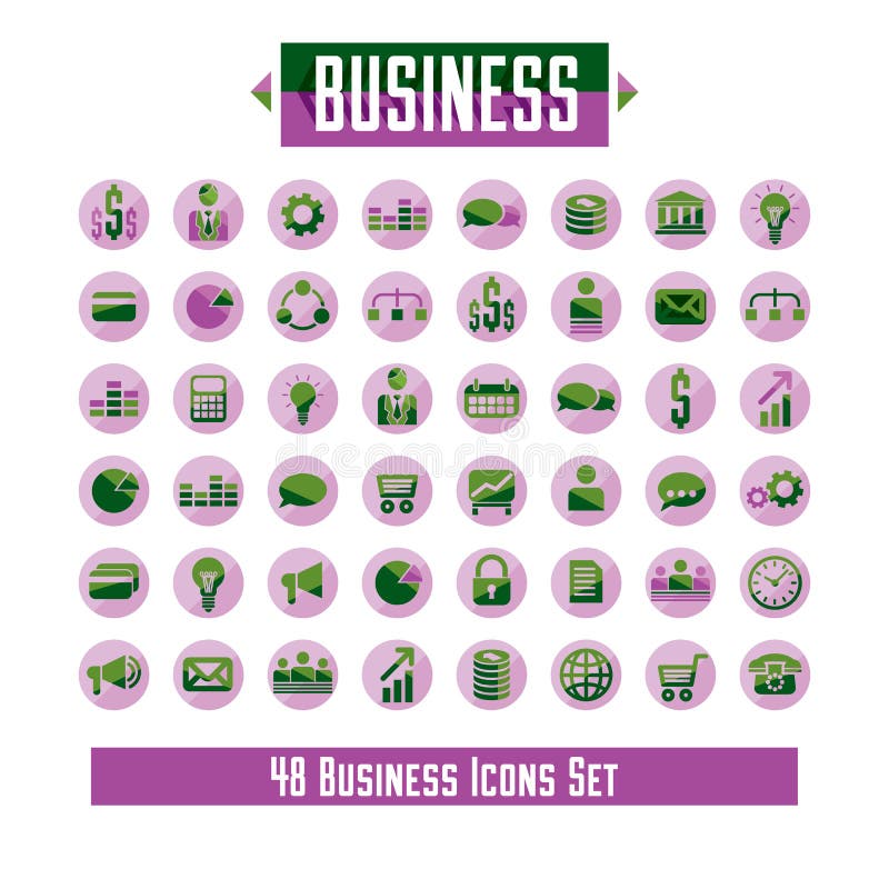 Set of 48 Business Icons and Design Elements for Your Project, V Stock ...