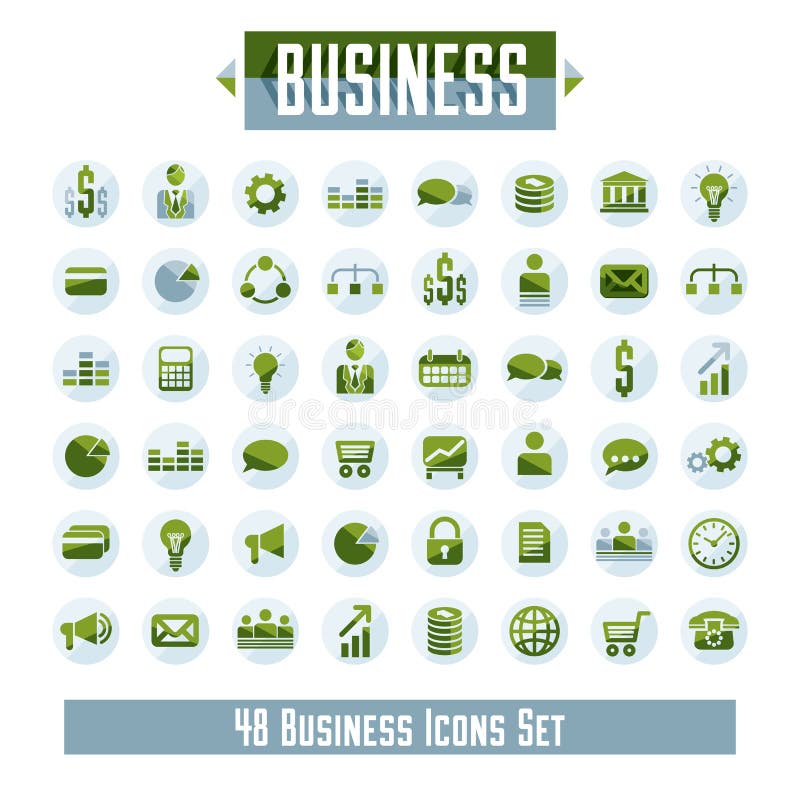 Set of 48 Business Icons and Design Elements for Your Project, V Stock ...