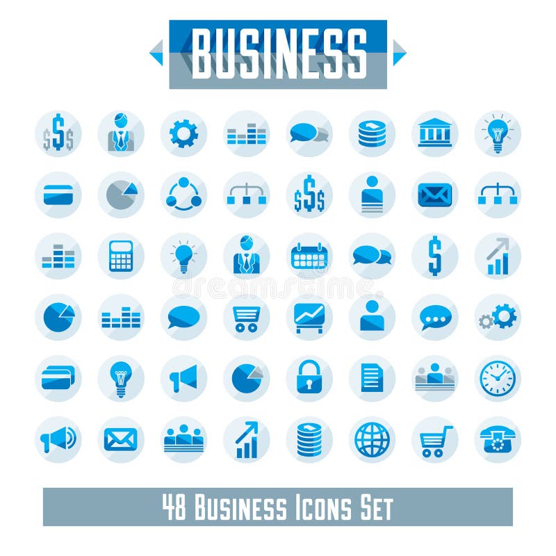 Set of 48 Business Icons and Design Elements for Your Project, V Stock ...