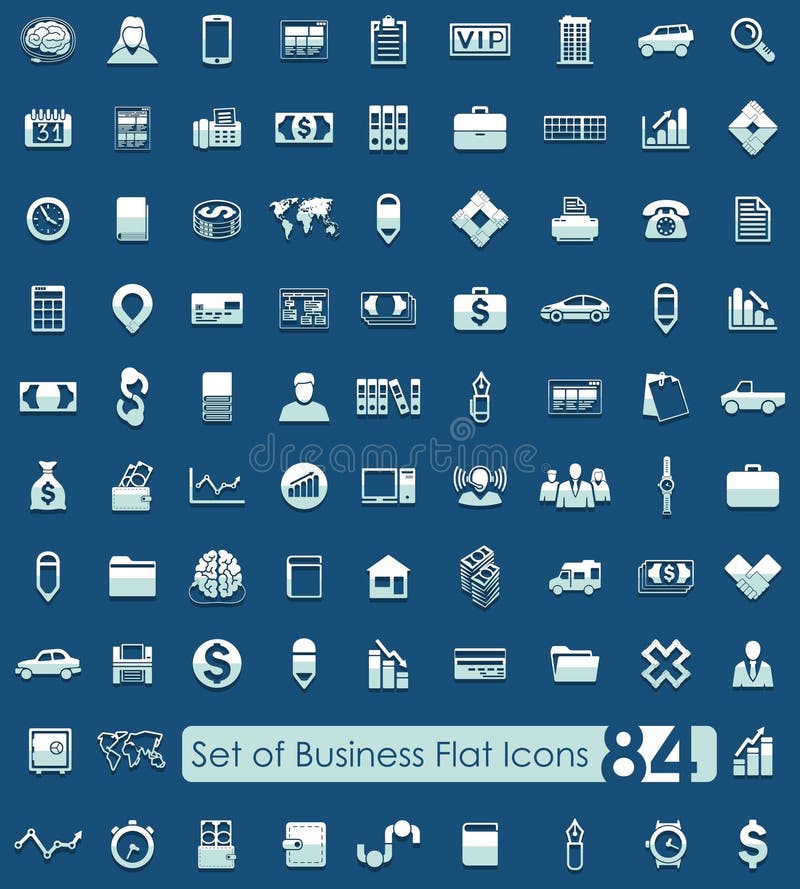 Set of business icons stock vector. Illustration of geometric - 78778419