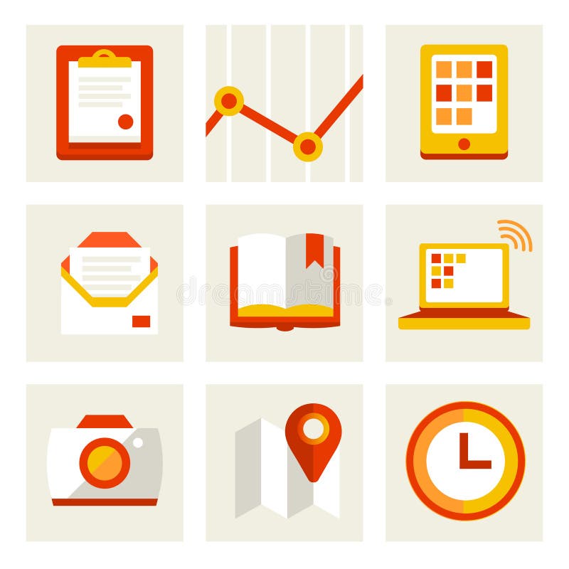 Set of business icons stock illustration. Illustration of letters ...