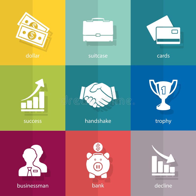 Set of Business Icons. Vector Stock Vector - Illustration of friends ...