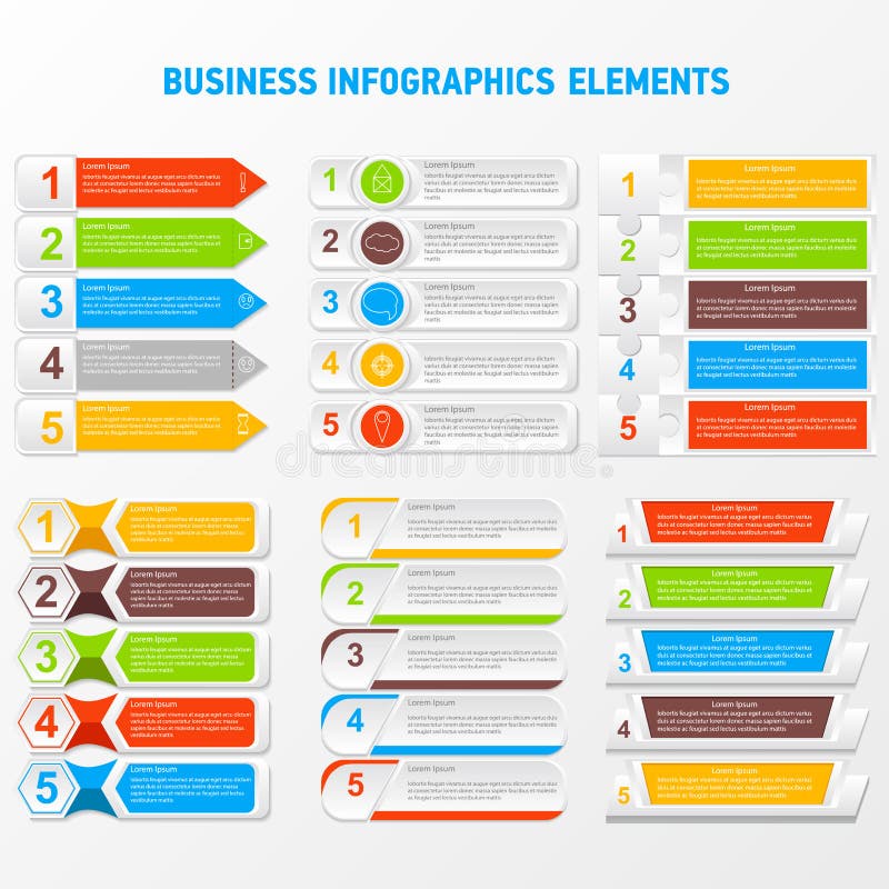 Set of Business Infographics Elements. Stock Vector - Illustration of ...