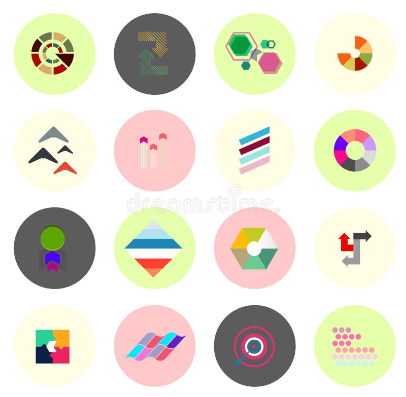 Set of Business Infographics, Icons, Shapes Stock Vector - Illustration ...