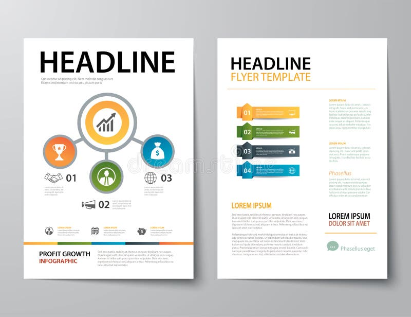 Set of Business Magazine Cover , Flyer, Brochure Flat Design Templates ...
