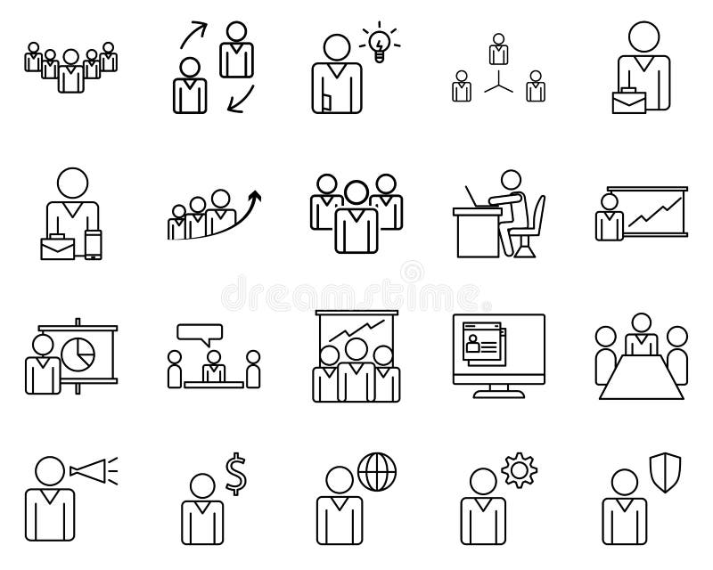 Set of Business Managmant Icon Set Human Mind, Head, Planing Icon ...