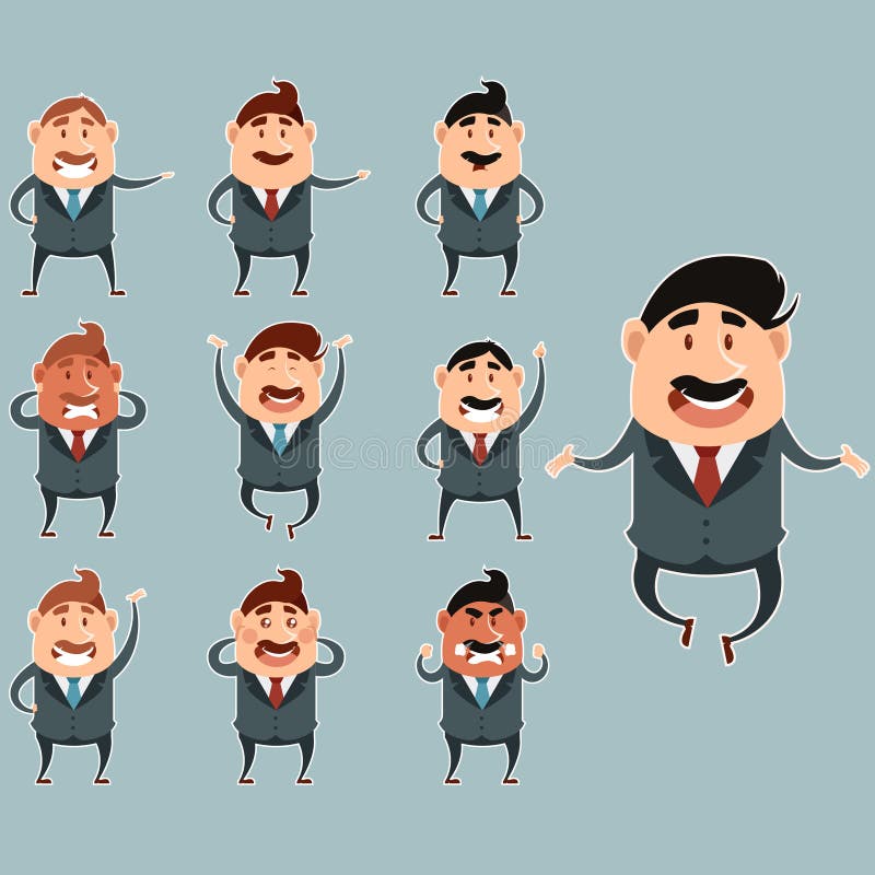 Set of business men3 stock vector. Illustration of funny - 76527201