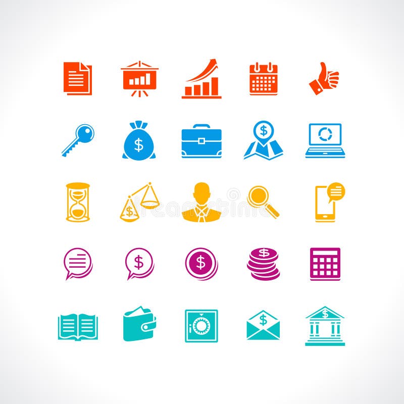 Set of Business and Money Web Icons Stock Vector - Illustration of ...